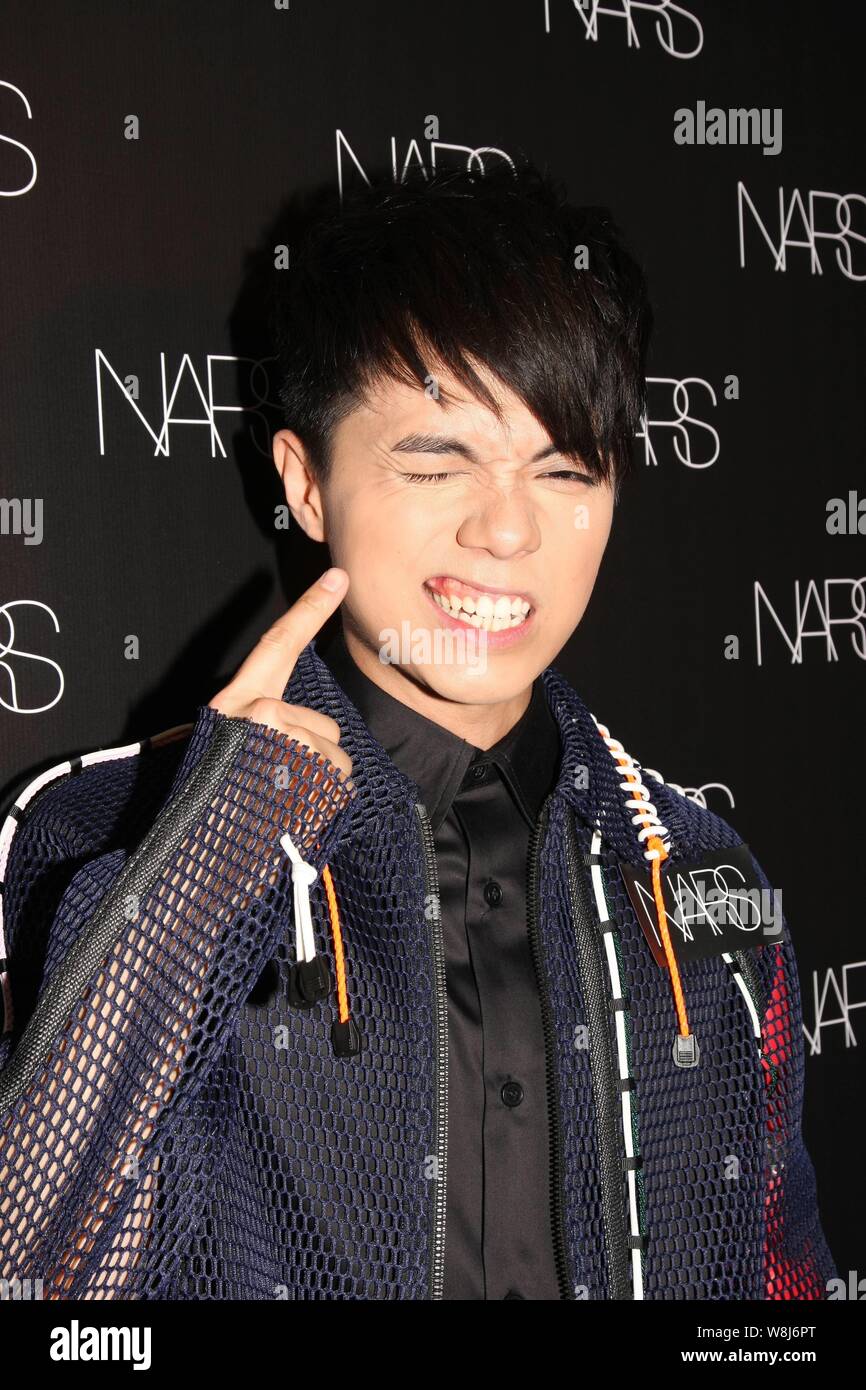 Hong Kong singer Hins Cheung poses during the opening ceremony for a ...