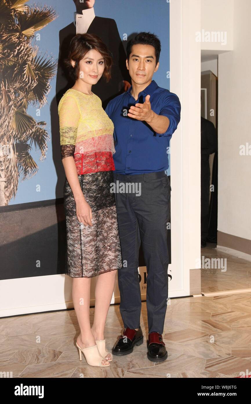 Hong Kong singer Kelly Chen, left, and South Korean actor Song Seung ...