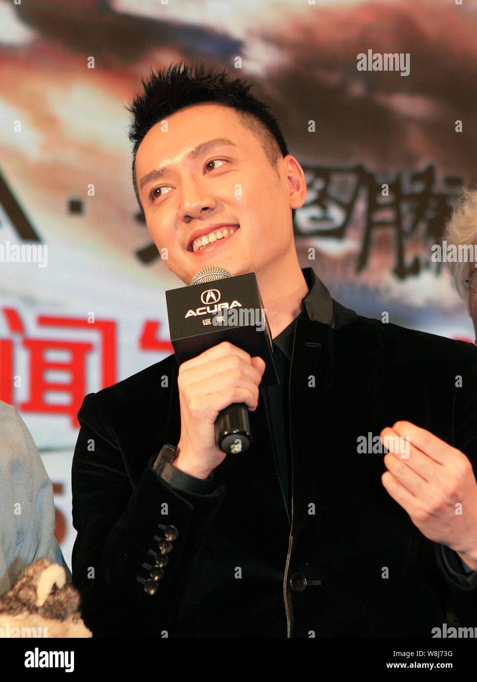 Chinese actor Feng Shaofeng smiles during a press conference for his ...
