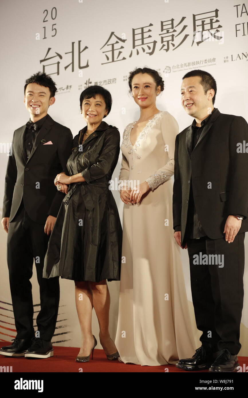 (From left) Chinese actor Dong Zijian, Taiwanese actress Sylvia Chang, Chinese actress Zhao Tao ...