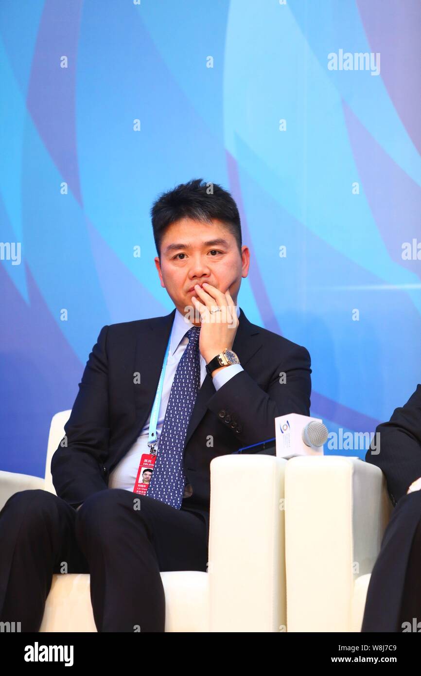 Richard Liu Qiangdong, Chairman and CEO of JD.com, attends a forum ...