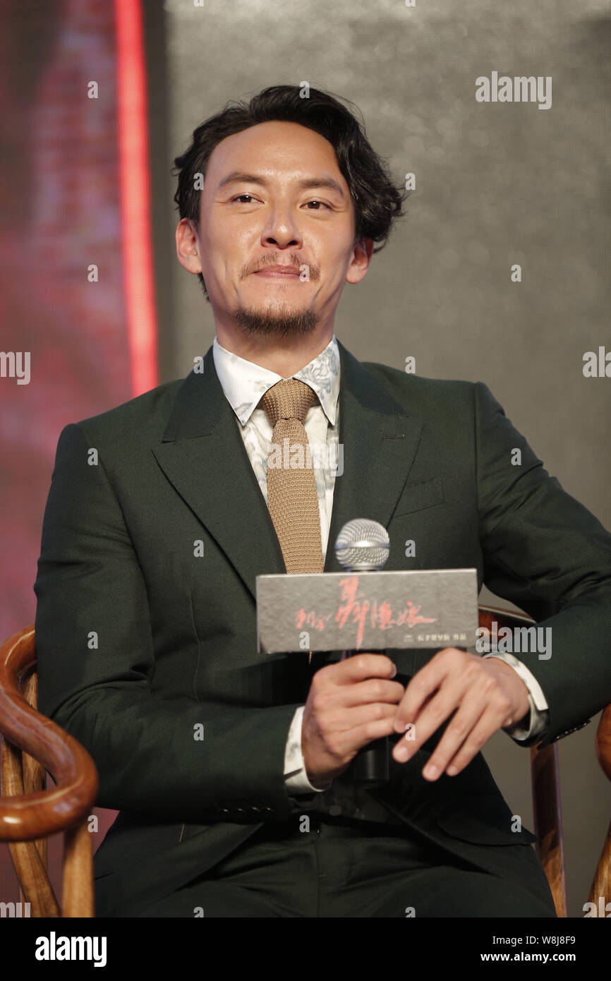 Taiwanese actor Chang Chen attends a press conference for his movie ...