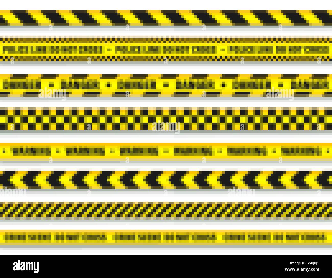 Yellow And Black Barricade Construction Tape. Police Warning Line ...