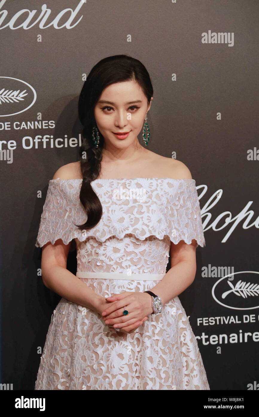 Chinese actress Fan Bingbing poses as she arrives at the Trophee ...