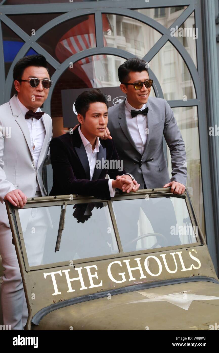 (From left) Chinese actors Huang Bo, Chen Kun and Xia Yu pose at a ...