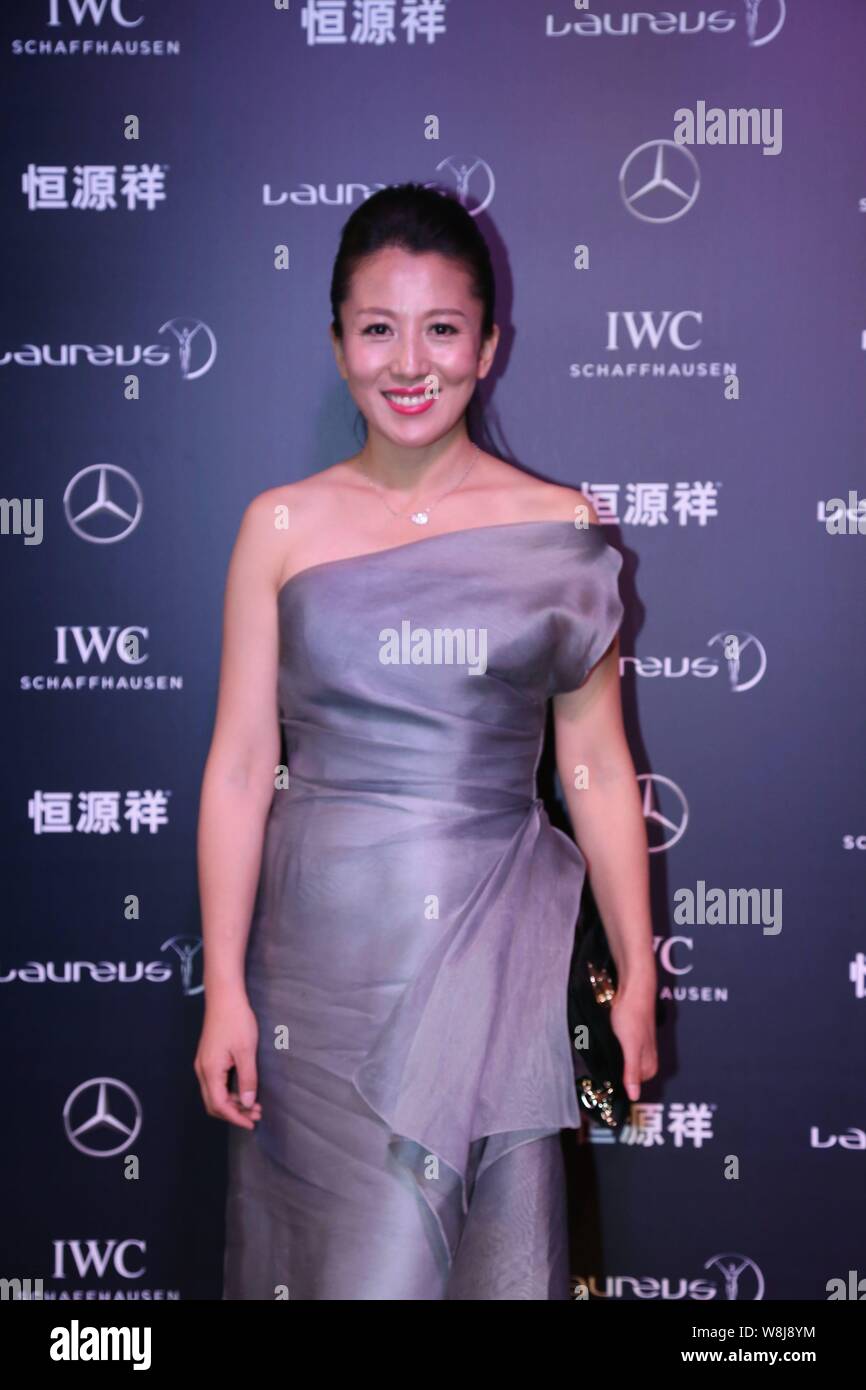 Former Chinese Olympic speed skating champion Yang Yang poses on the ...