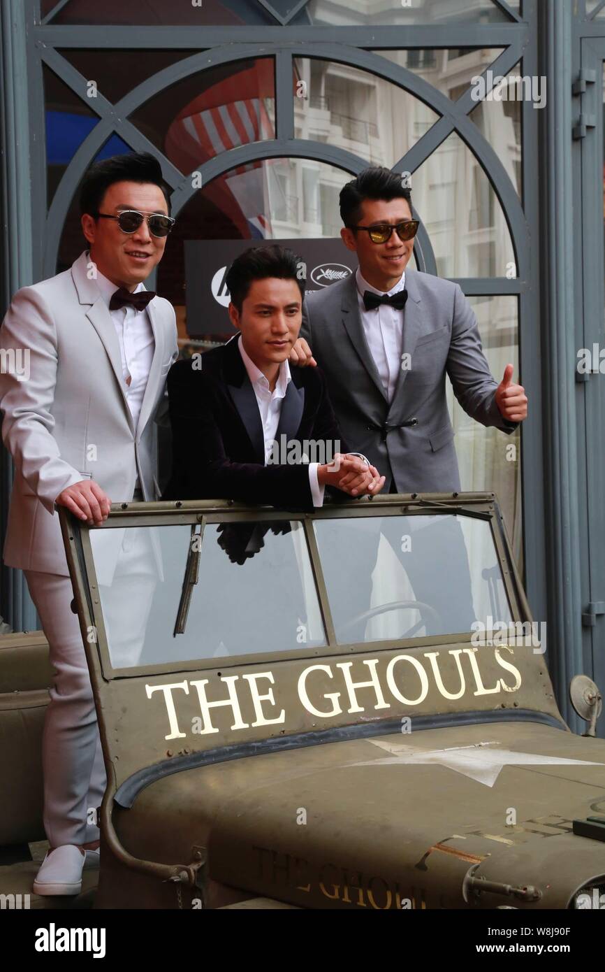 (From left) Chinese actors Huang Bo, Chen Kun and Xia Yu pose at a ...