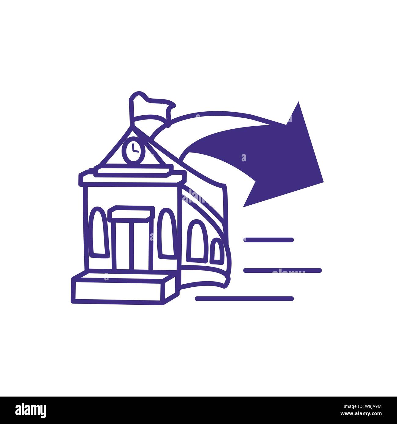 school building facade with arrow vector illustration design Stock ...