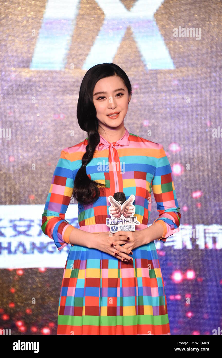 Chinese actress Fan Bingbing poses during a press conference for the ...