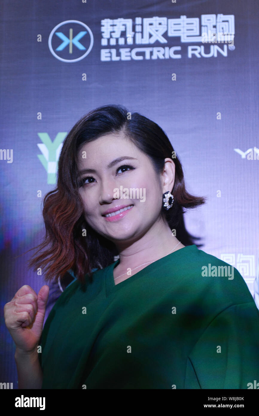 Selina Jen or Selina Ren of Taiwanese girl group S.H.E poses at a ...