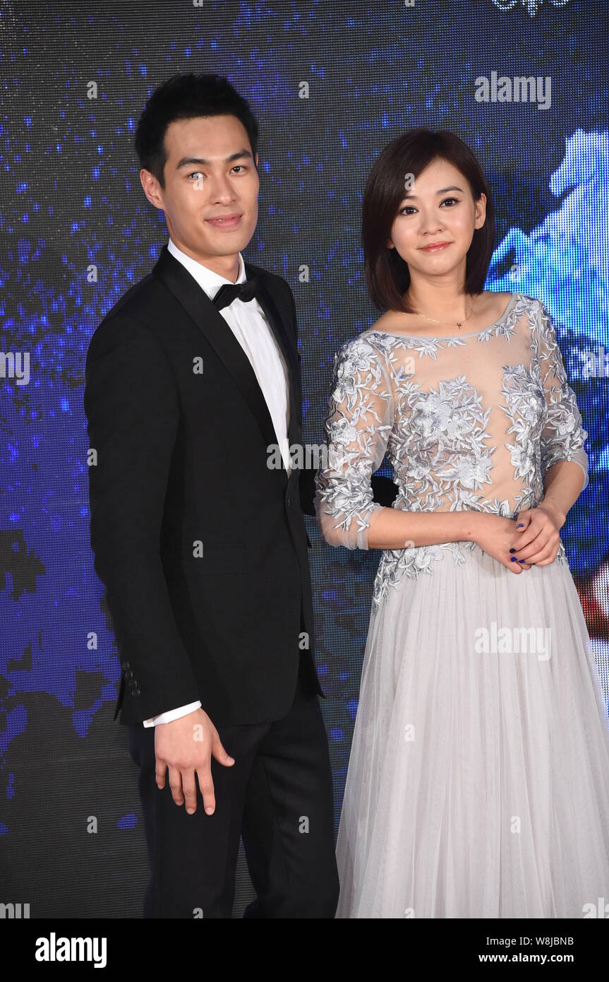Taiwanese actress Ivy Chen, right, and actor Tony Yeung pose during the ...
