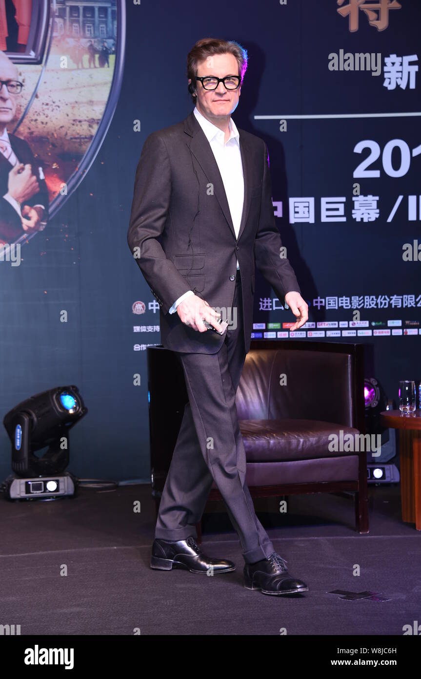 English actor Colin Firth poses during a press conference for his new ...