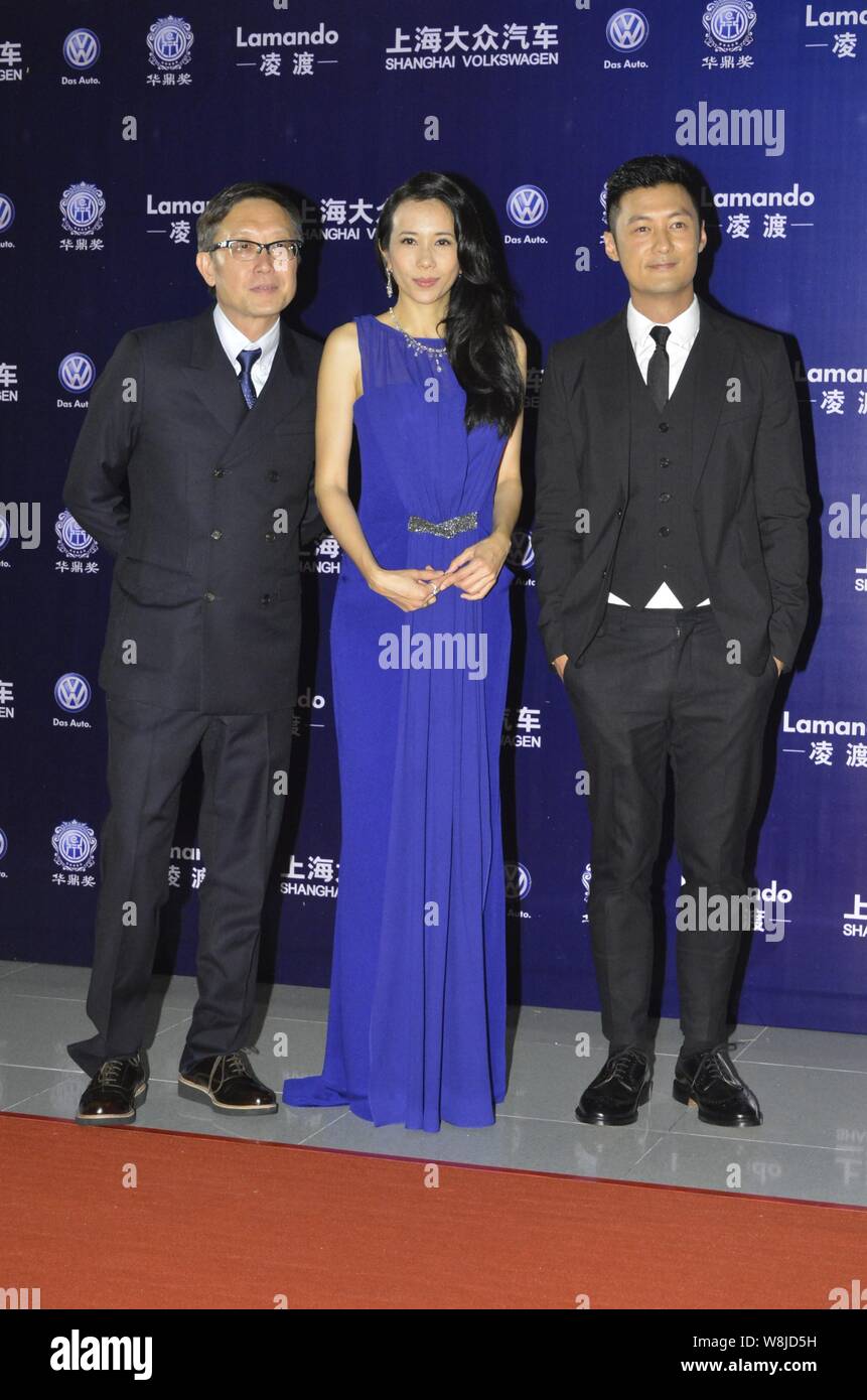 Hong Kong singer and actress Karen Mok, center, singer and actor Shawn ...