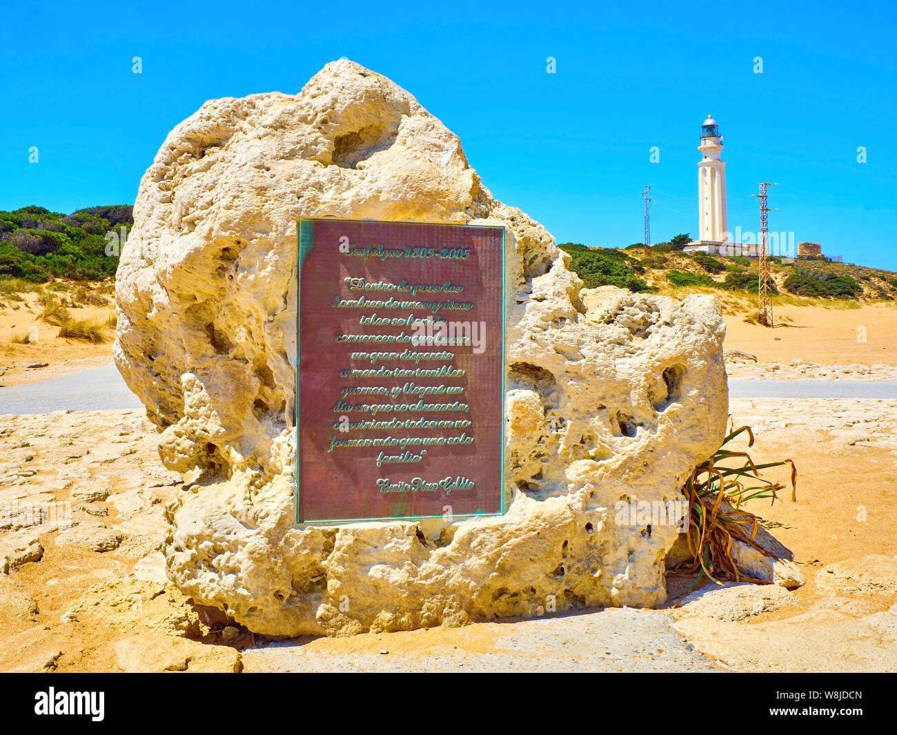 Monument to The Battle of Trafalgar with the famous Lighthouse in the ...