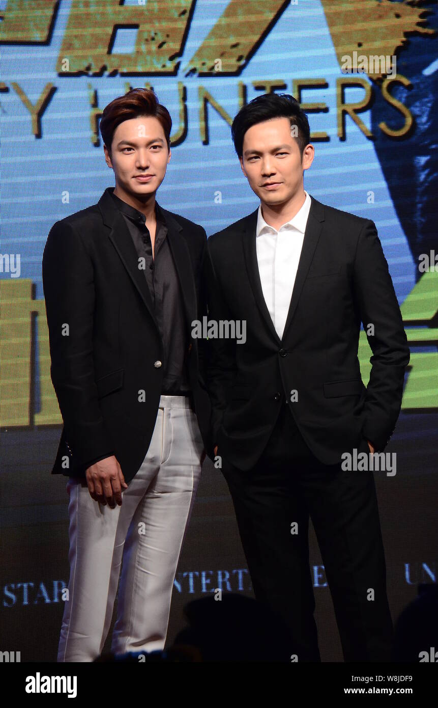 South Korean actor Lee Min-ho, left, and Hong Kong actor Wallace Chung ...