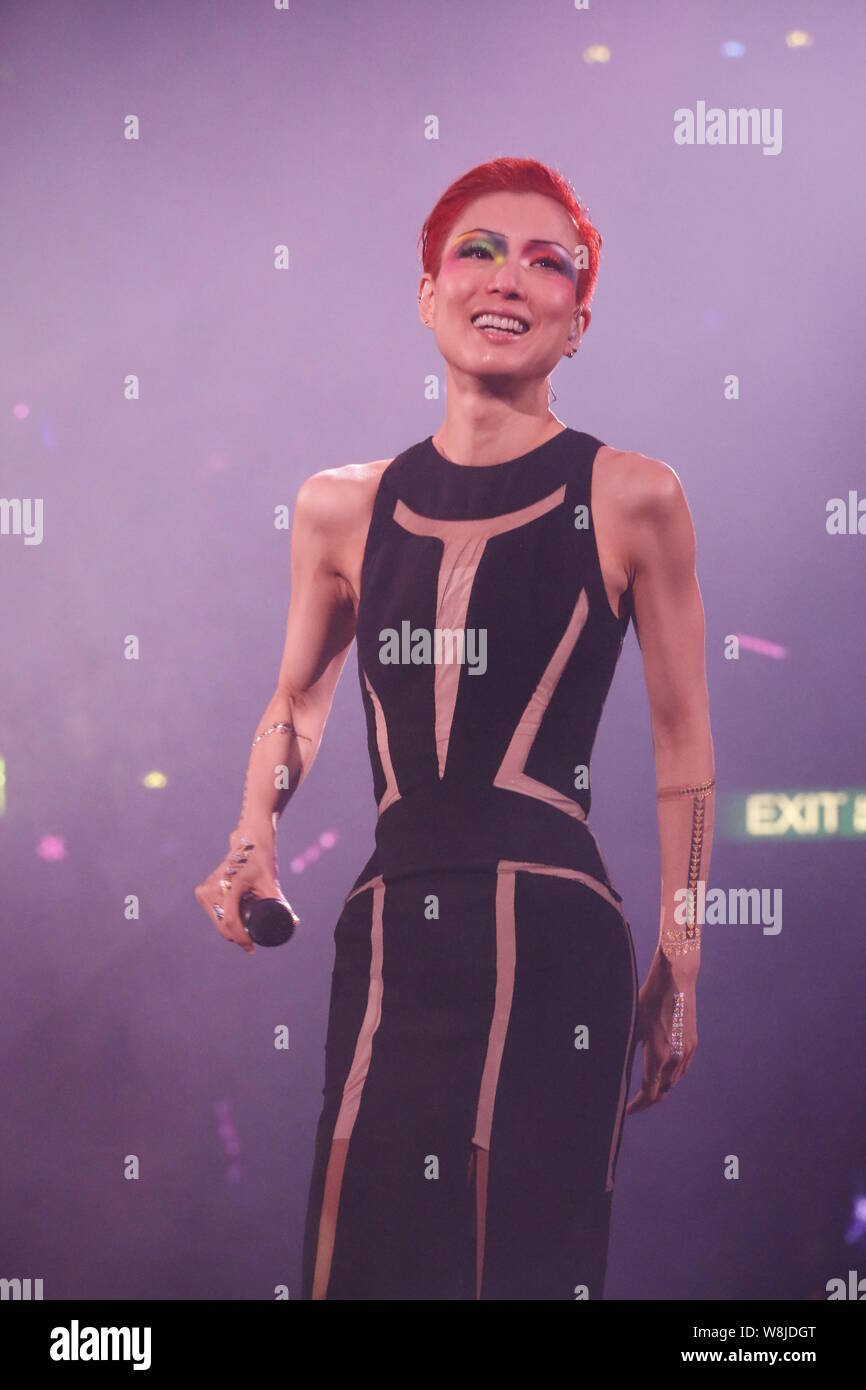 Hong Kong actress and singer Sammi Cheng performs during her concert in ...