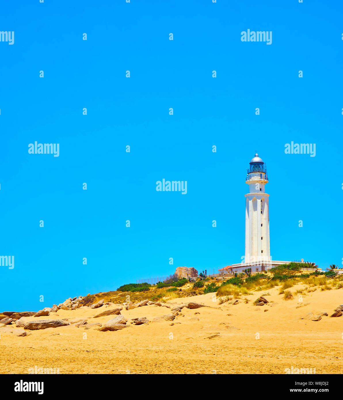 Trafalgar Lighthouse in The Cabo de Trafalgar Cape Natural Park ...