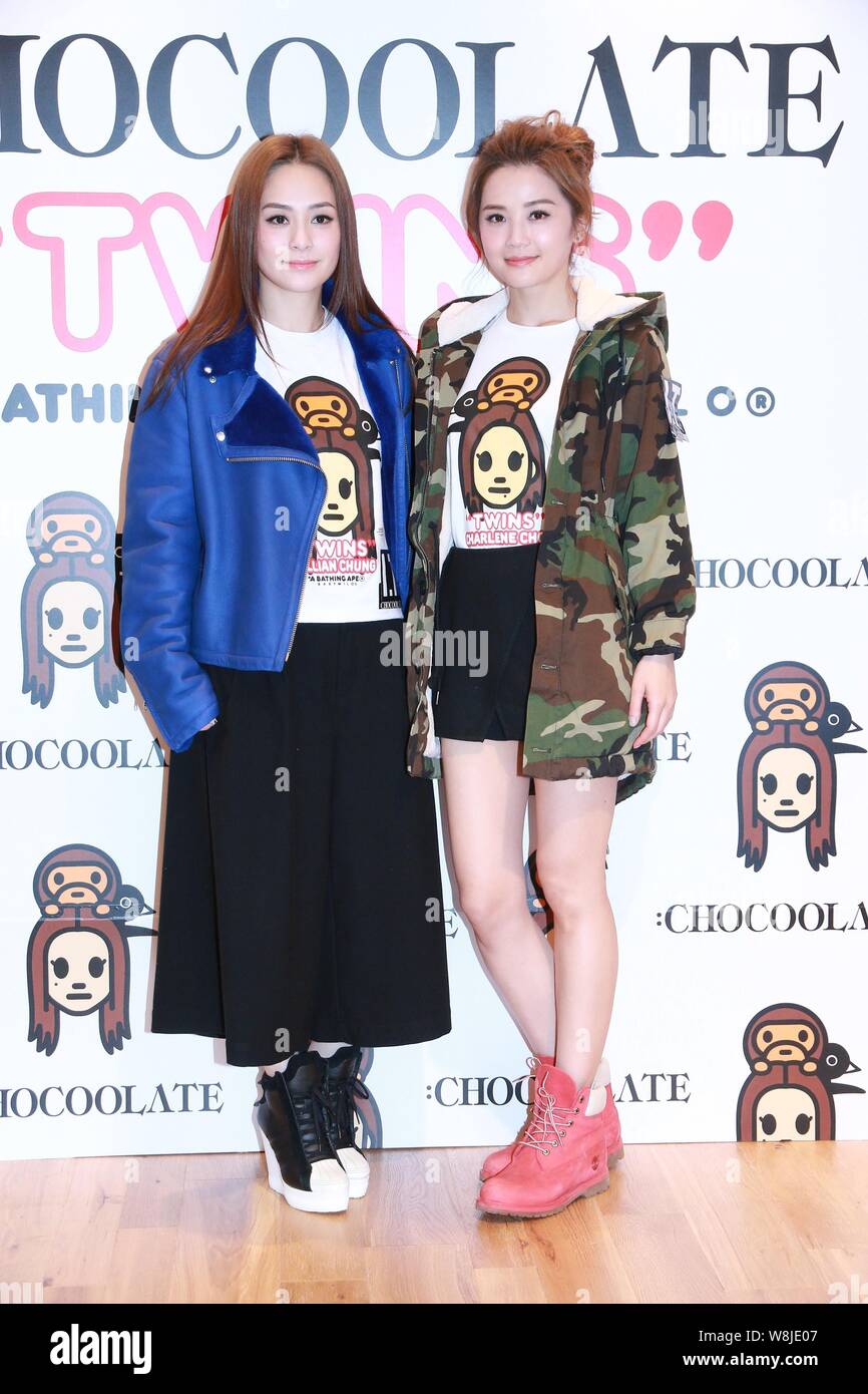 Singers and actresses Gillian Chung, left, and Charlene Choi of Hong ...