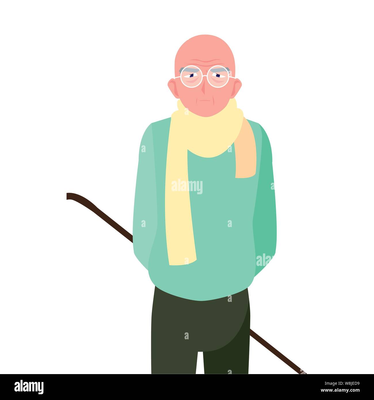 happy grandparents day - cute grandpa character vector illustration ...