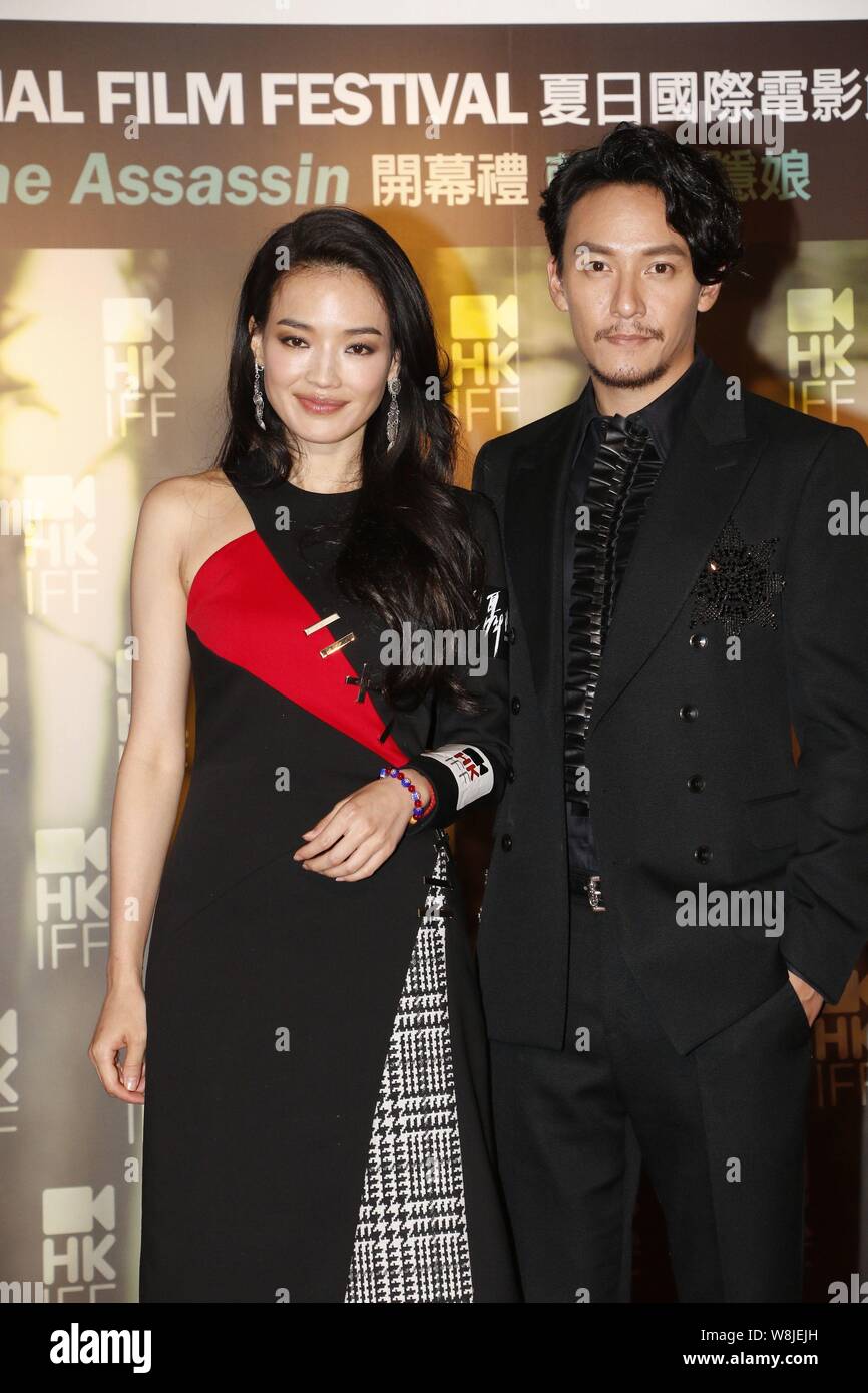 Taiwanese actress Shu Qi, left, and actor Chang Chen pose at a premiere ...