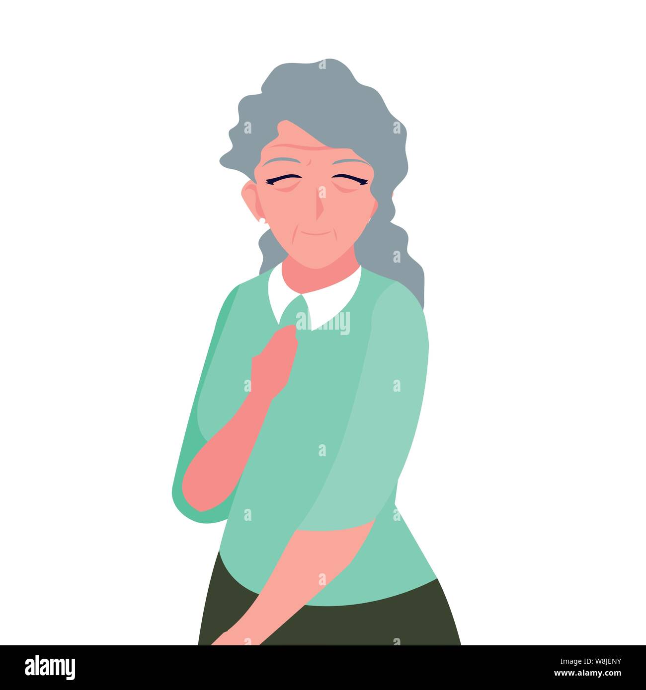 happy grandparents day - cute grandma character vector illustration ...