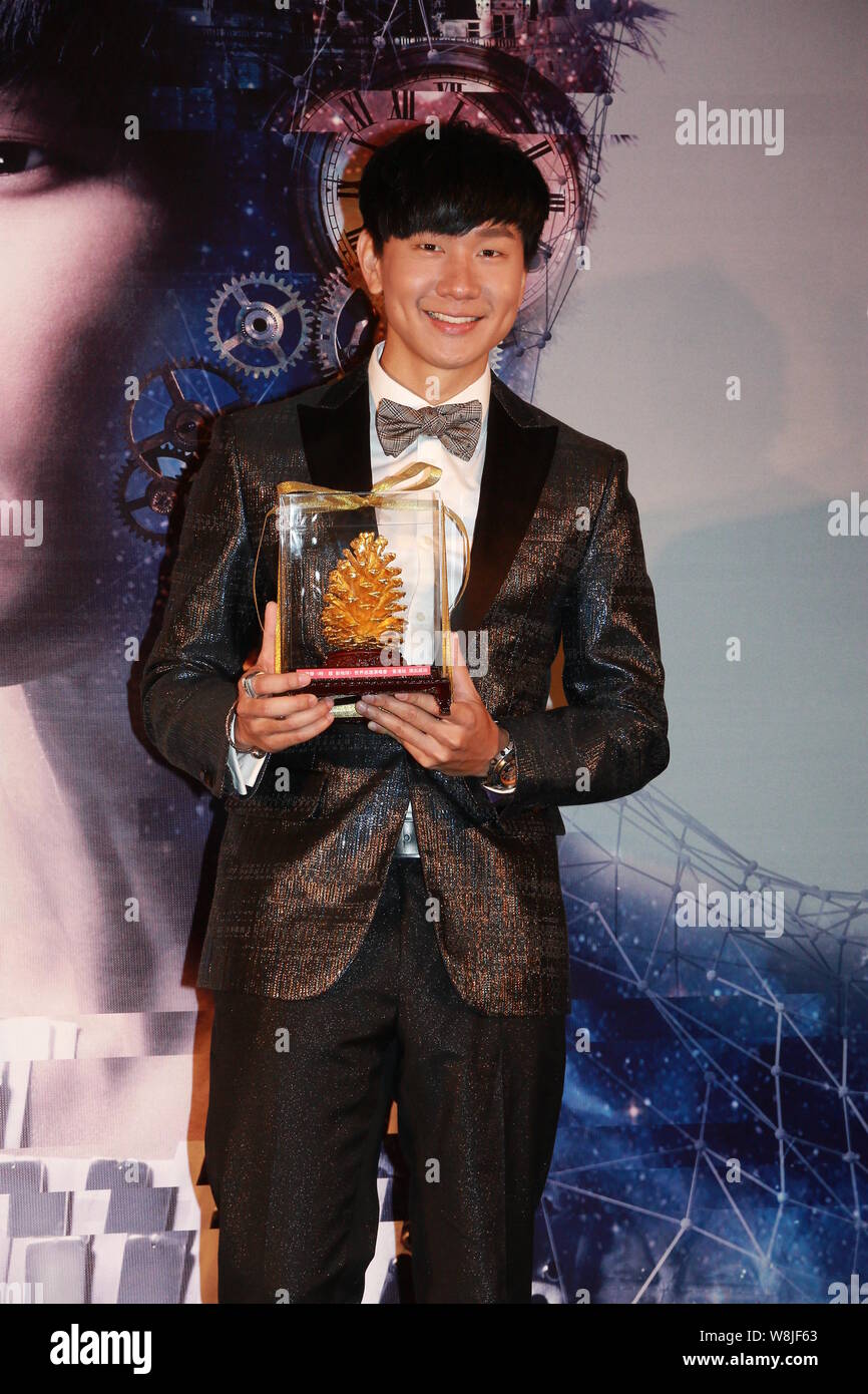 Singaporean singer JJ Lin poses during a press conference for his "Time ...