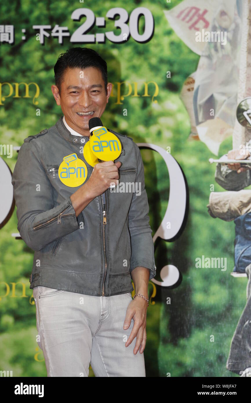 Hong Kong actor Andy Lau smiles at a promotional event for his movie ...