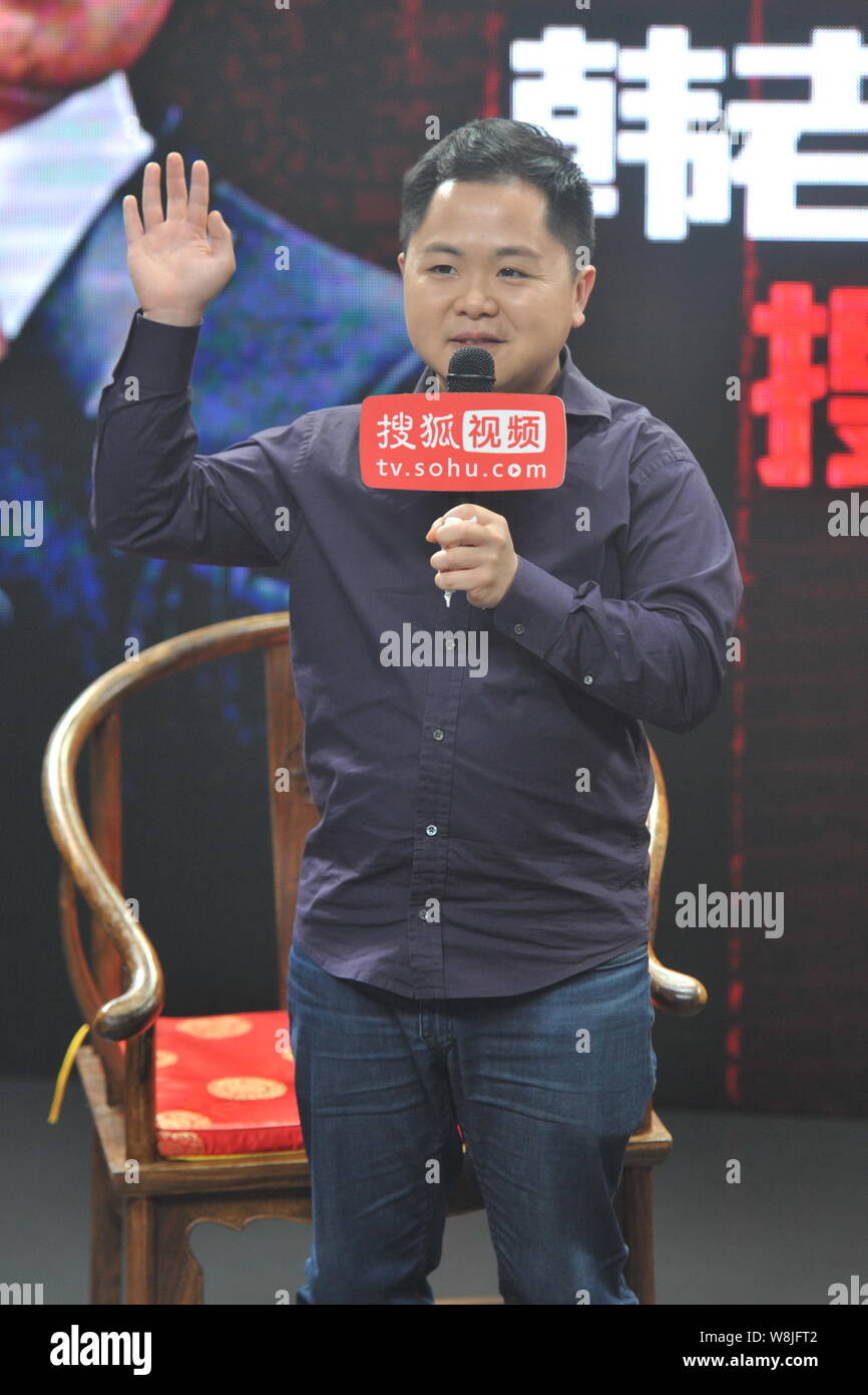 American actor Matthew Moy waves during the live broadcast for talk ...