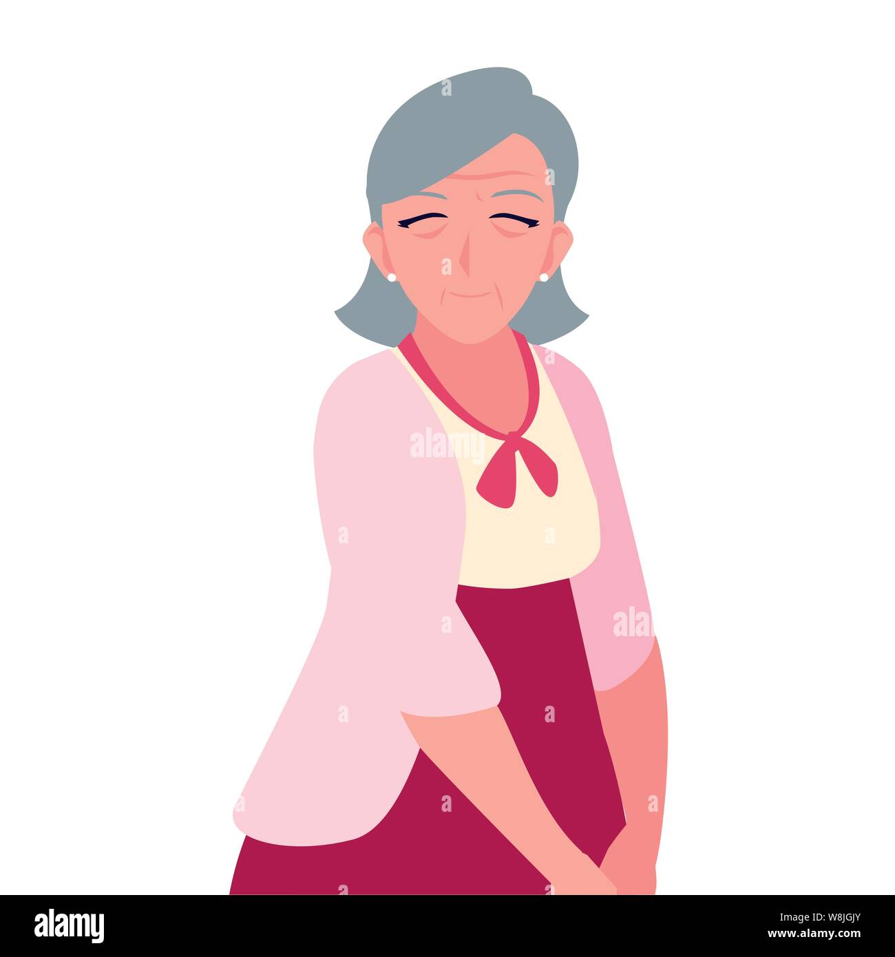 happy grandparents day - cute grandma character vector illustration ...