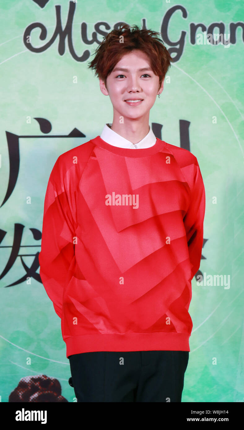 Chinese actor and singer Lu Han poses during a press conference for his ...