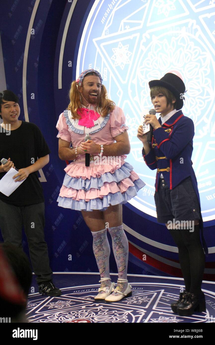 Australian cosplayer Richard Magarey, center, better known by his stage ...
