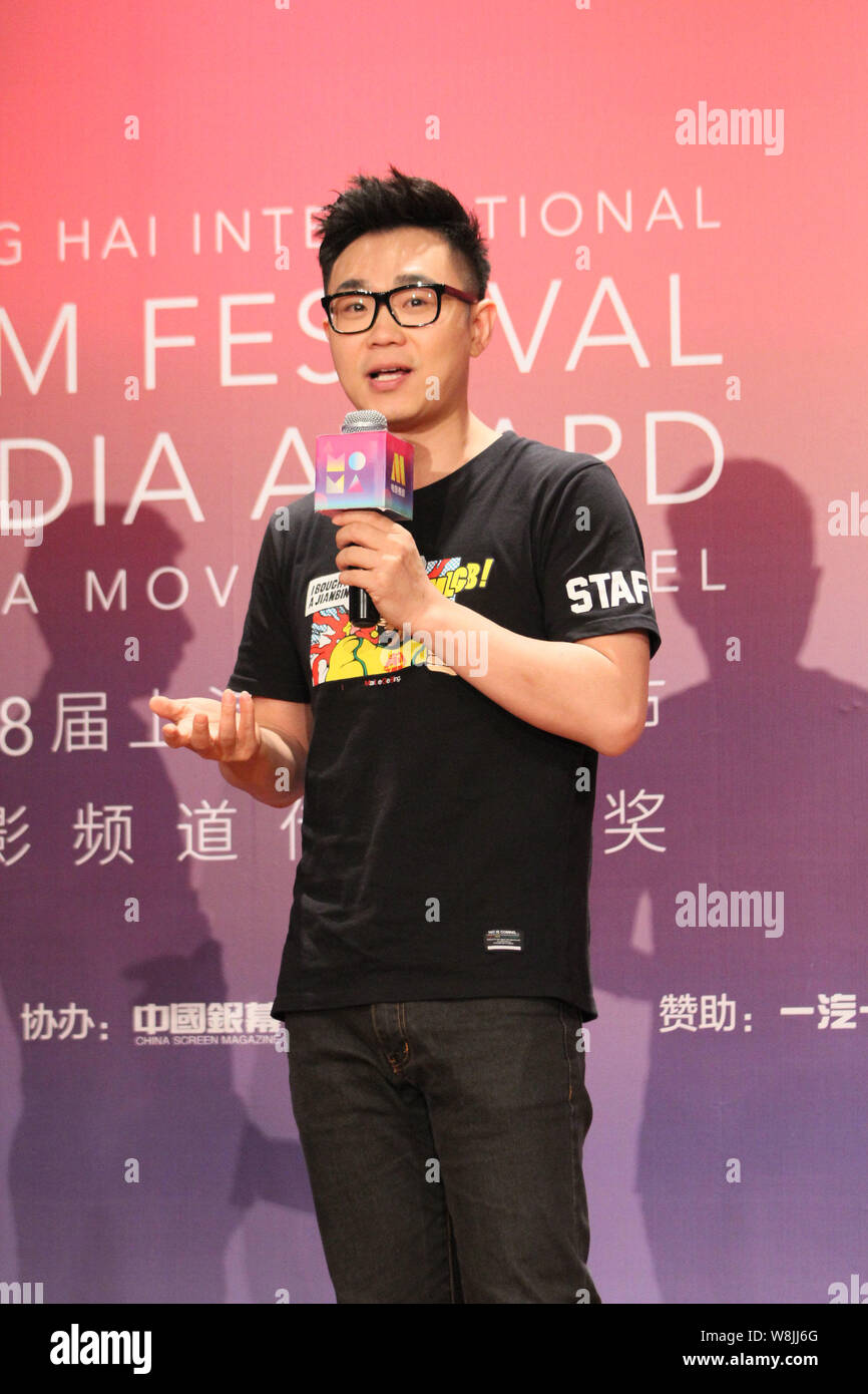 Chinese director and actor Da Peng speaks at the premiere for his movie ...