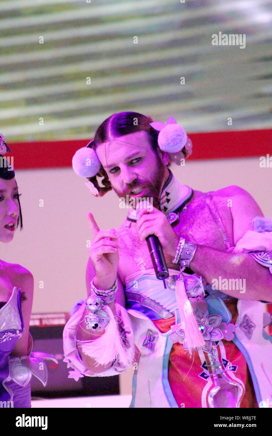 Australian cosplayer Richard Magarey, right, better known by his stage ...