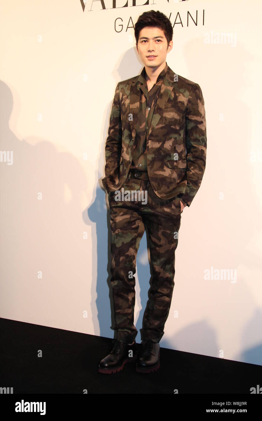 Chinese actor Chen Xuedong poses during the opening party for Valentino ...