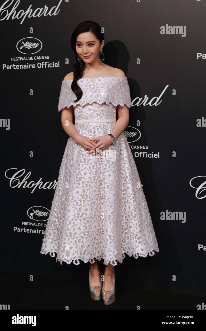 Chinese actress Fan Bingbing poses as she arrives at the Trophee ...