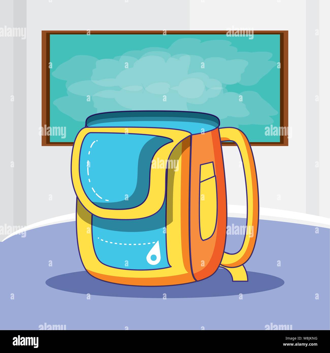 school bag in the classroom vector illustration design Stock Vector ...