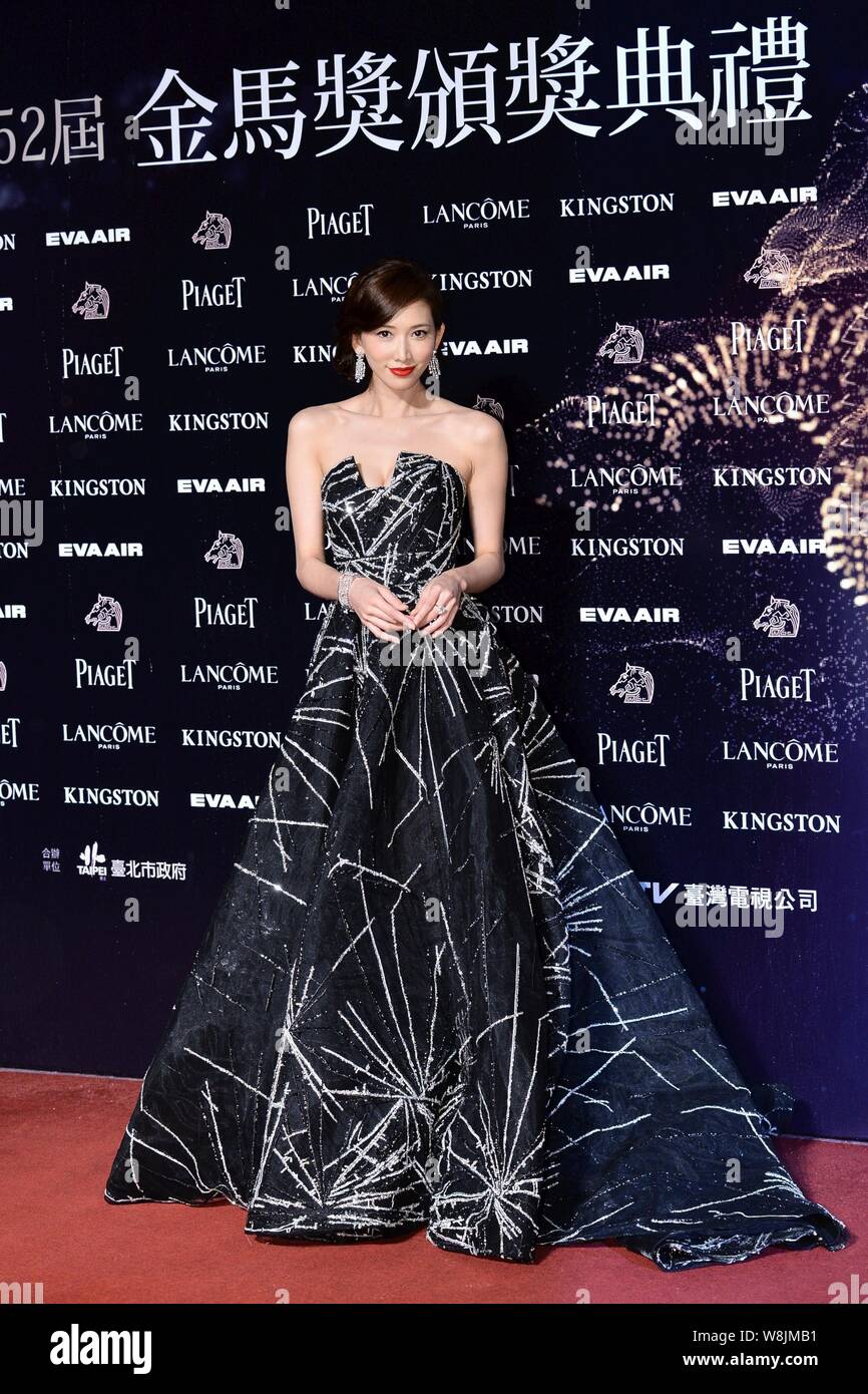 Taiwanese model and actress Lin Chi-ling, clad in a dress from the ...