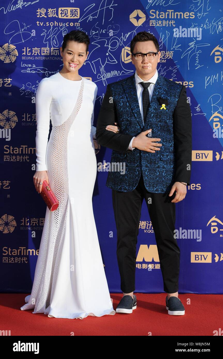 Hong Kong actress Myolie Wu, left, and South Korean singer Jeong Soon ...