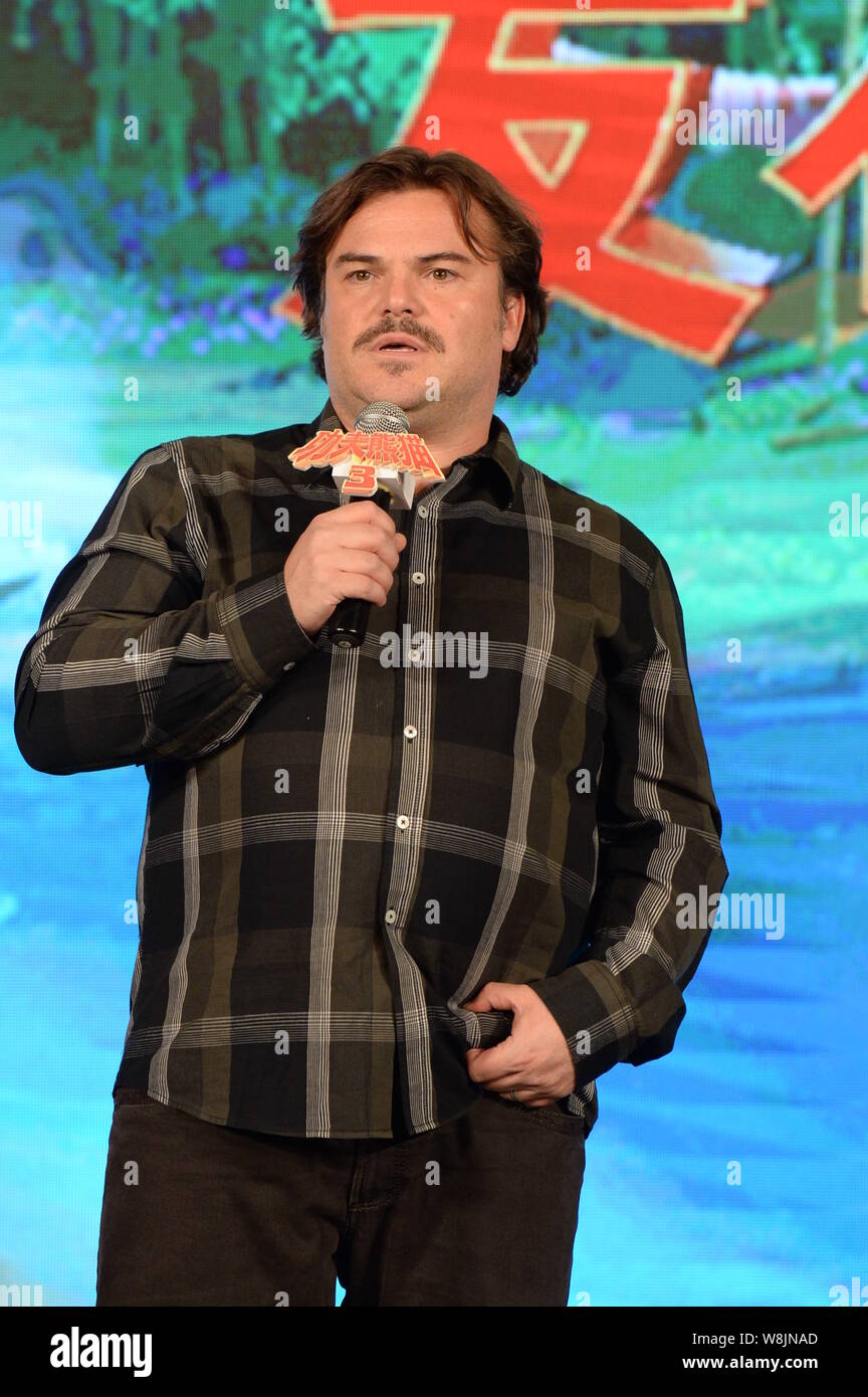 American actor Jack Black speaks at a press conference for the 3D ...