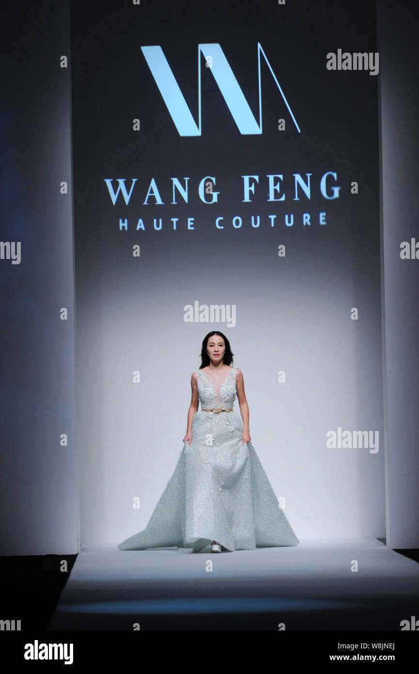 Chinese actress Michelle Ye Xuan displays a new creation at the haute ...