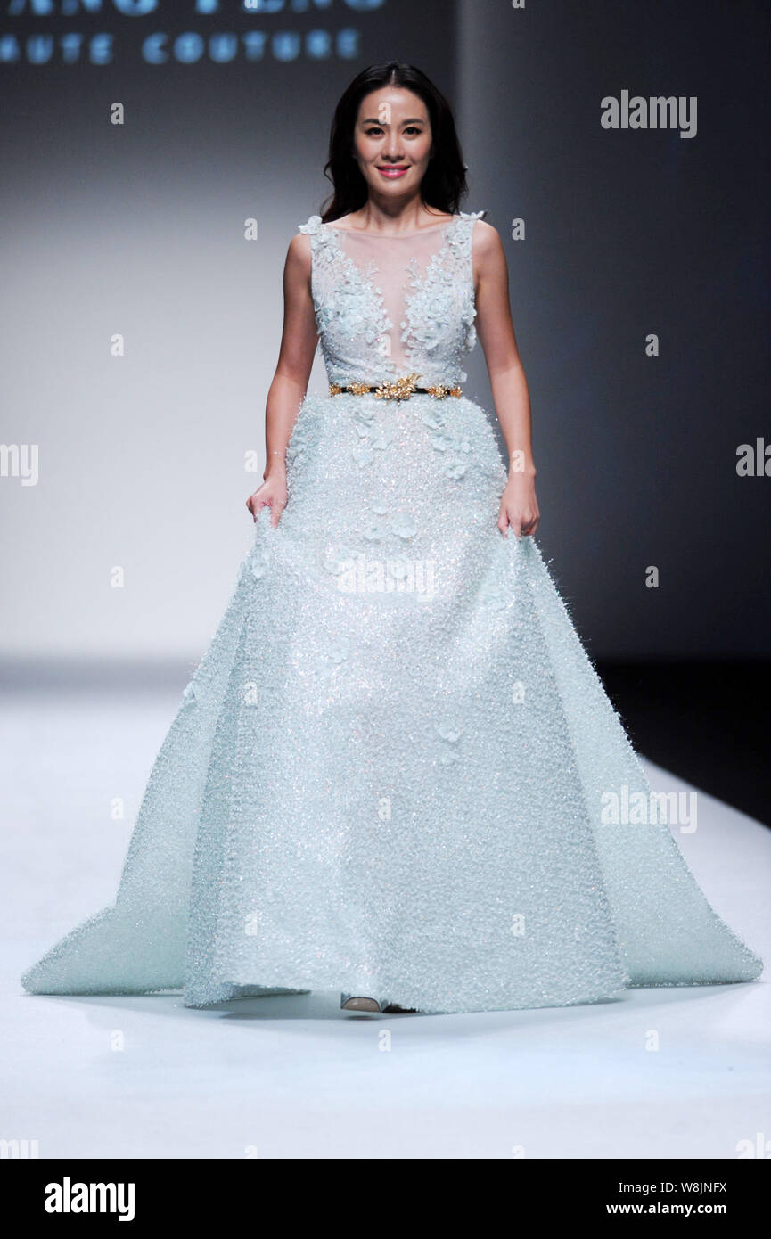 Chinese actress Michelle Ye Xuan displays a new creation at the haute ...