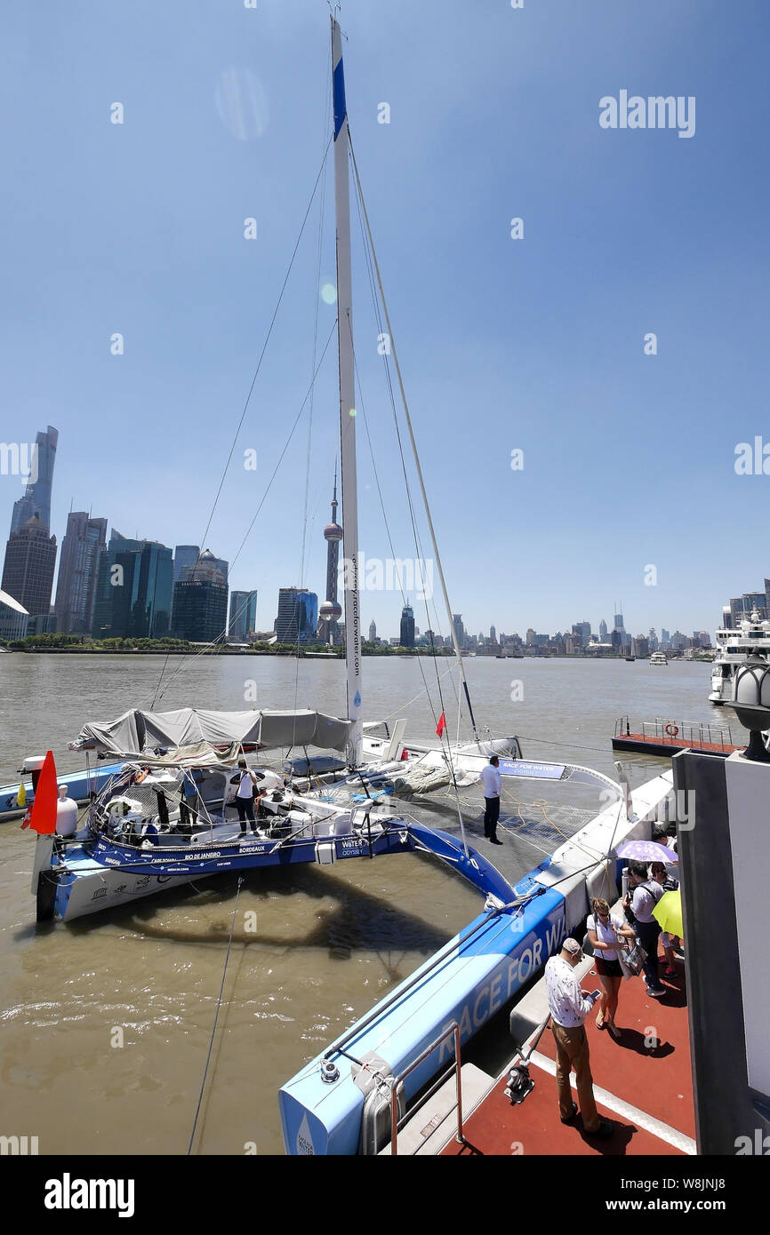 The Swiss Trimaran "Race for Water Odyssey" berths at the International ...