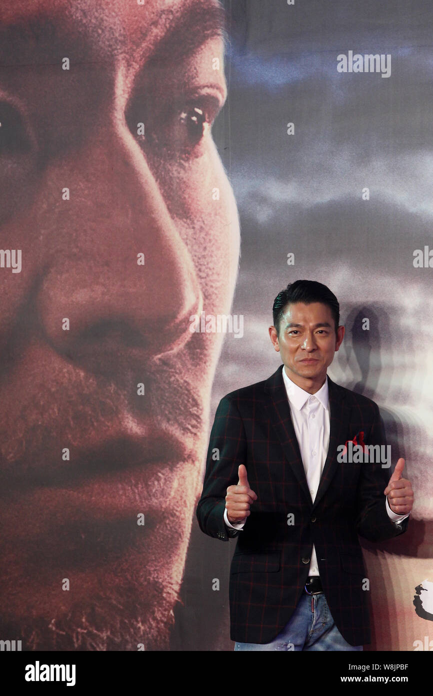 Hong Kong singer and actor Andy Lau poses during a premiere for his new ...