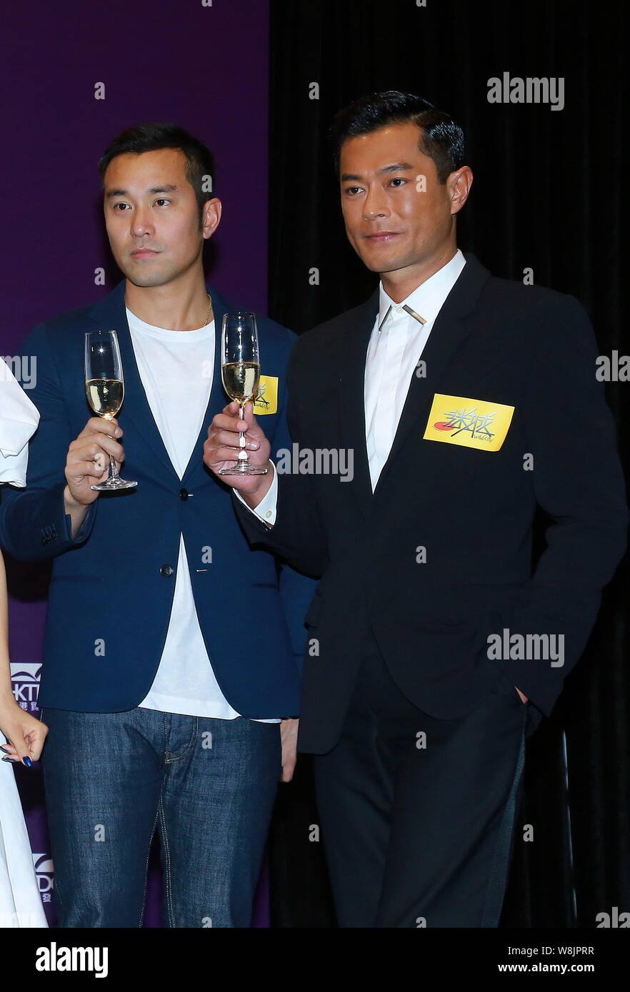 Taiwanese actor Joseph Chang, left, and Hong Kong actor Louis Koo ...