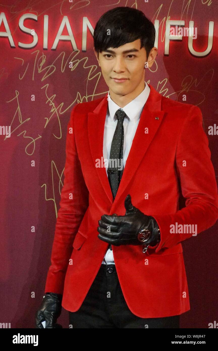 Taiwanese singer and actor Jiro Wang poses on the red carpet for the ...
