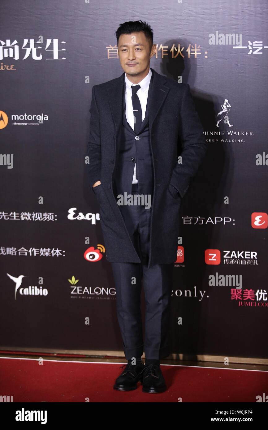 Hong Kong actor Shawn Yue arrives on the red carpet for the Esquire Man ...
