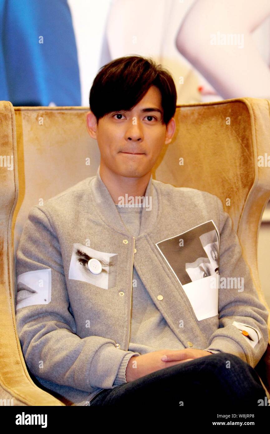 Taiwanese singer and actor Vic Chou attends a press conference for his ...