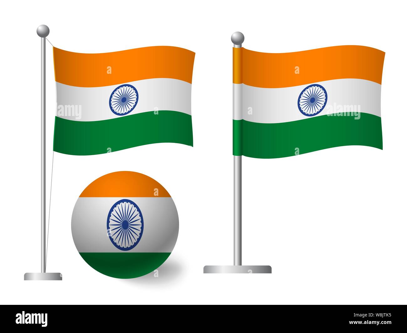 India Flag On Pole And Ball Metal Flagpole National Flag Of India india-flag-on-pole-and-ball-metal-flagpole-national-flag-of-india
