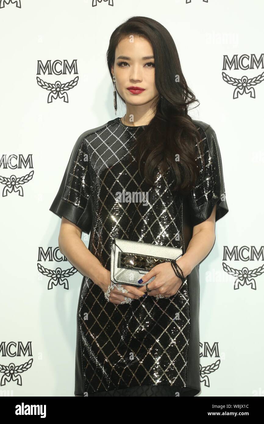 Taiwanese actress Shu Qi poses during the opening ceremony for an MCM ...