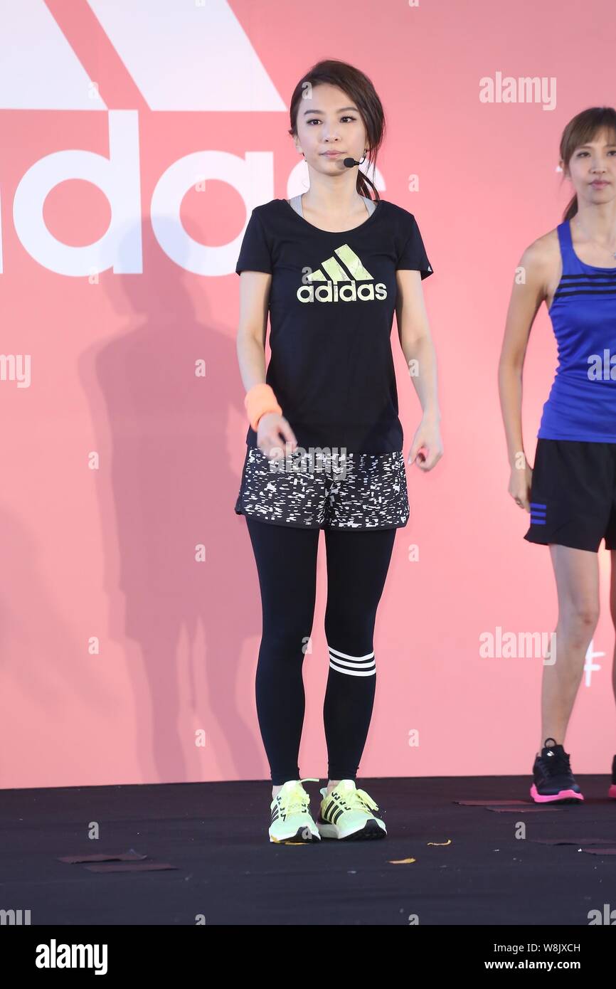 Hebe Tien of Taiwanese girl group S.H.E poses during the press conference of Adidas X Hebe in ...